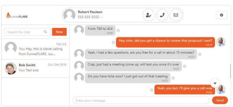 The New FunnelFLARE Text Messenger - FunnelFLARE Sales Engagement Software